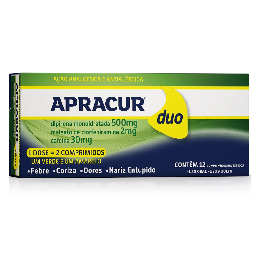 Apracur DUO 12 Comprimidos - Drogaria Rosário
