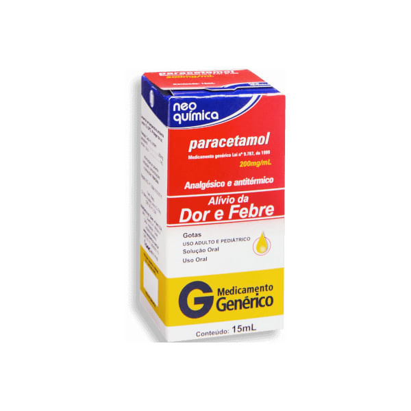 Paracetamol 200mg Sl Or 15ml - Genérico - Neo Química