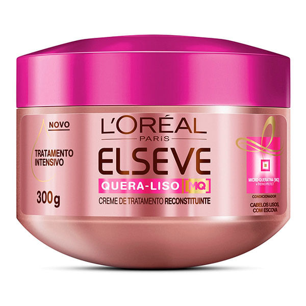 Creme Elseve Queratina Liso 300G - Elseve - FARMALIFE