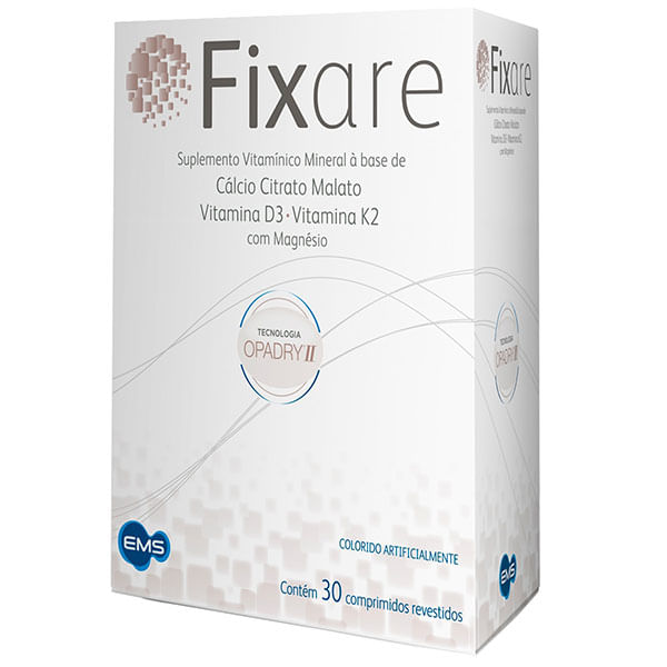 Fixare EMS Suplemento Cálcio D3 K2 Magnésio 30 Comprimidos - Drogaria ...