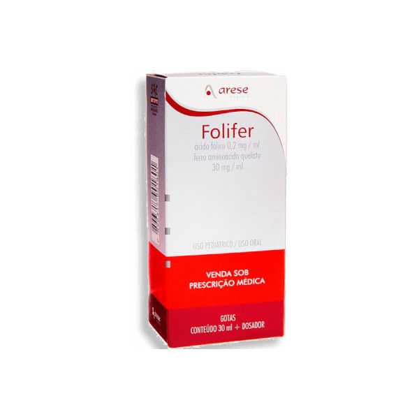 Folifer Arese Pharma 30ml Gotas Ferro e Ácido Fólico para Anemia ...