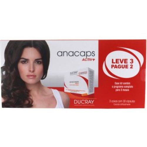 Kit Ducray Anacaps Active 3Un 30Caps - Ducray