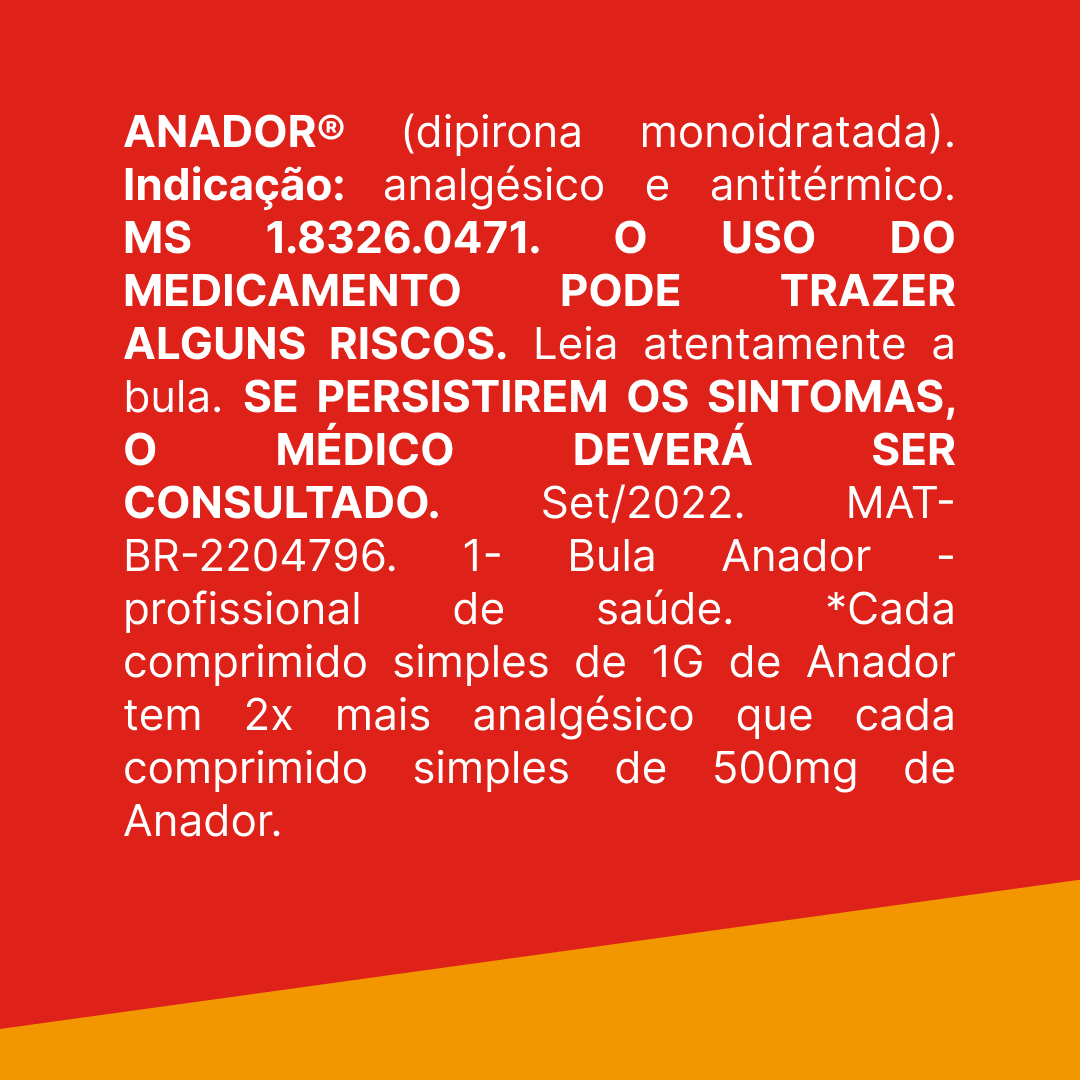 Medicamento Dipirona Monoidratada 1g Genérico Anador 4 Comprimidos ...