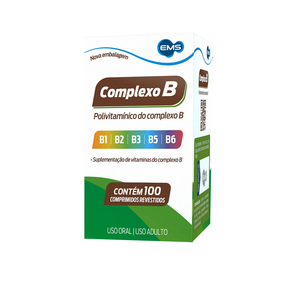 Complexo B EMS 100 Drágeas – Vitaminas B1, B2, B3, B5 e B6 Adulto ...