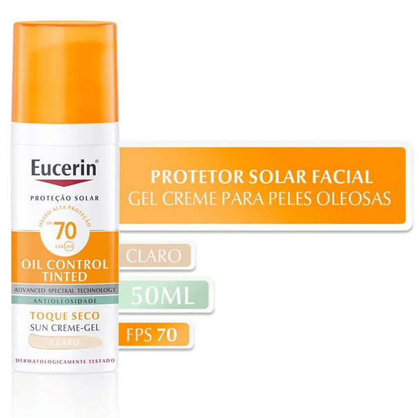 Protetor Solar Facial Sun Oil Control FPS 70 50ml Eucerin - Drogarias ...