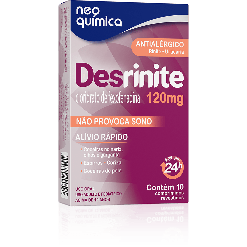 Antialérgico Cloridrato de Fexofenadina Neo Química 120mg - Drogasmil