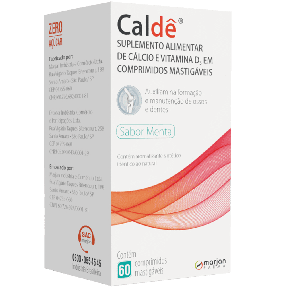 Suplemento Alimentar de Cálcio e Vitamnina D Caldê Sabor Menta com 60 ...