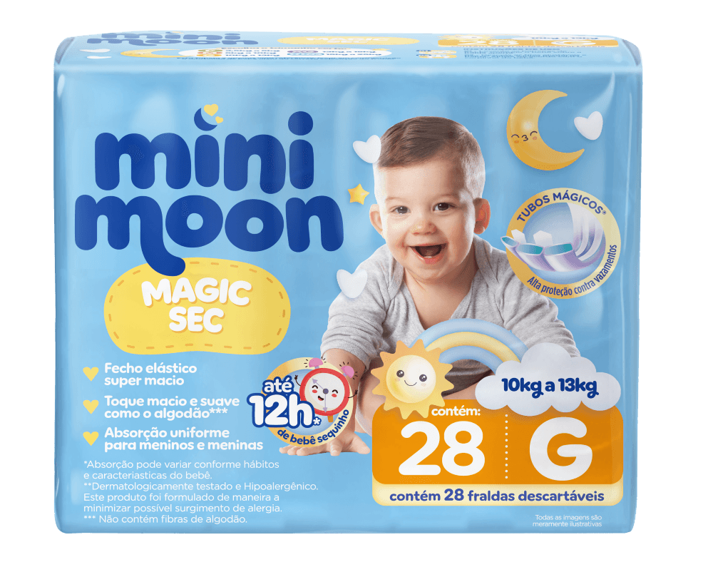 Mini Moon Magic Sec G 28 Unidades - Fralda Infantil Hipoalergênica ...