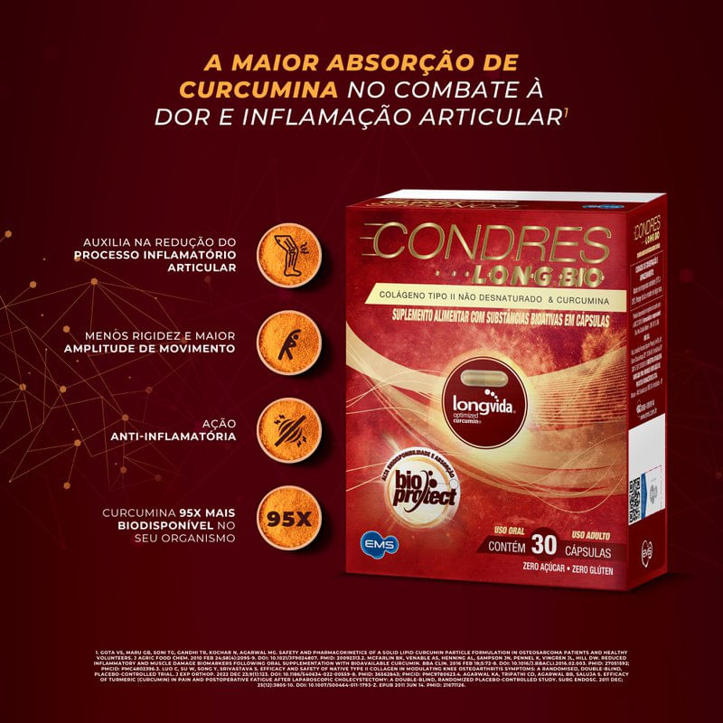 Condres Long Bio Colágeno Tipo II 30 cápsulas - Drogaria Rosário