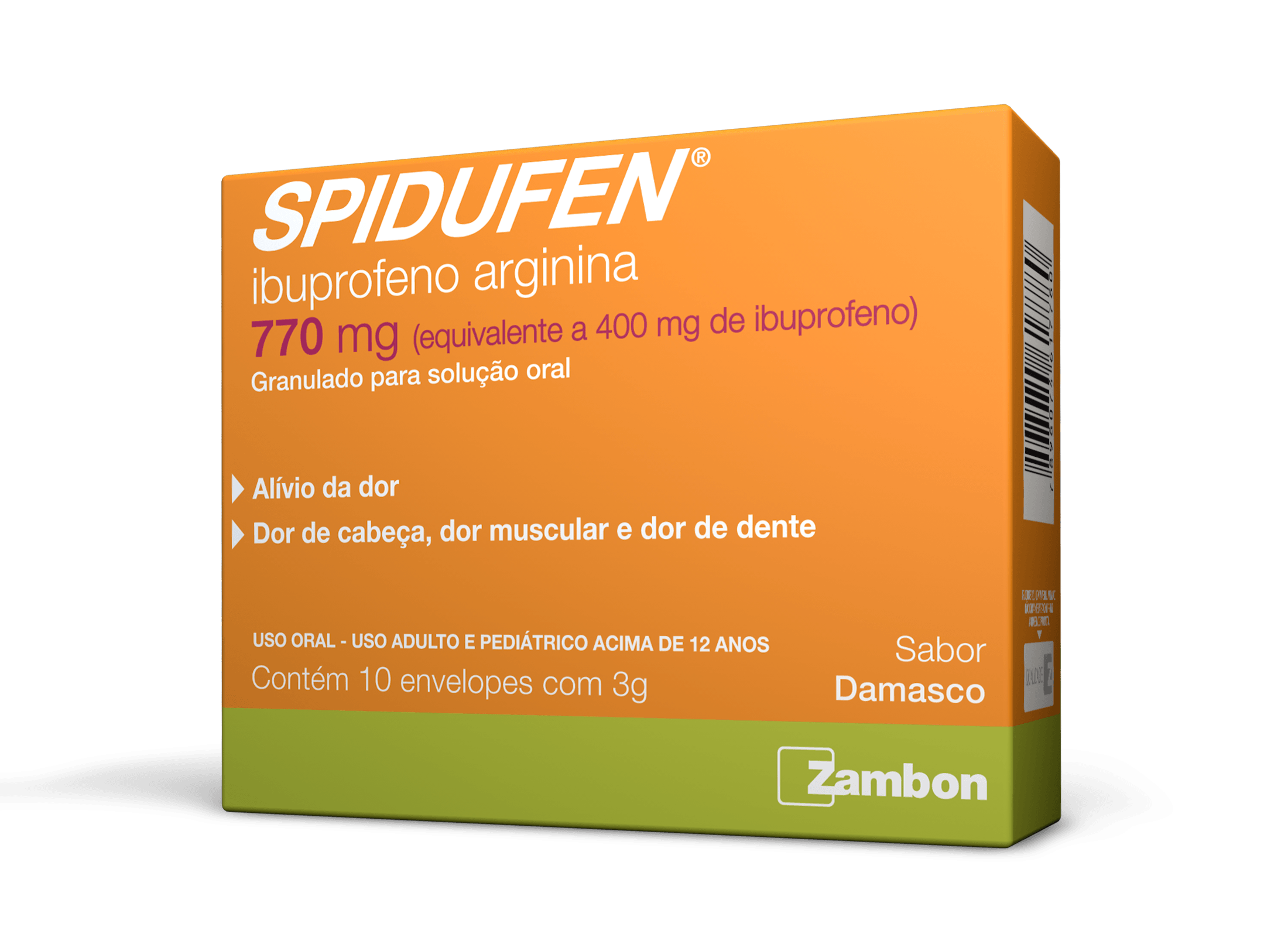 Medicamento Ibuprofeno Arginina 770mg Spidufen Zambon 10 Envelopes ...