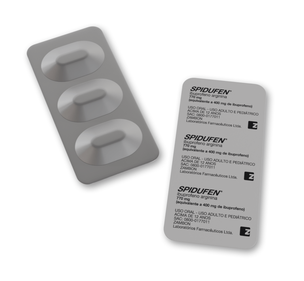 Medicamento Ibuprofeno Arginina 770mg Genérico Zambon 3 Comprimidos ...
