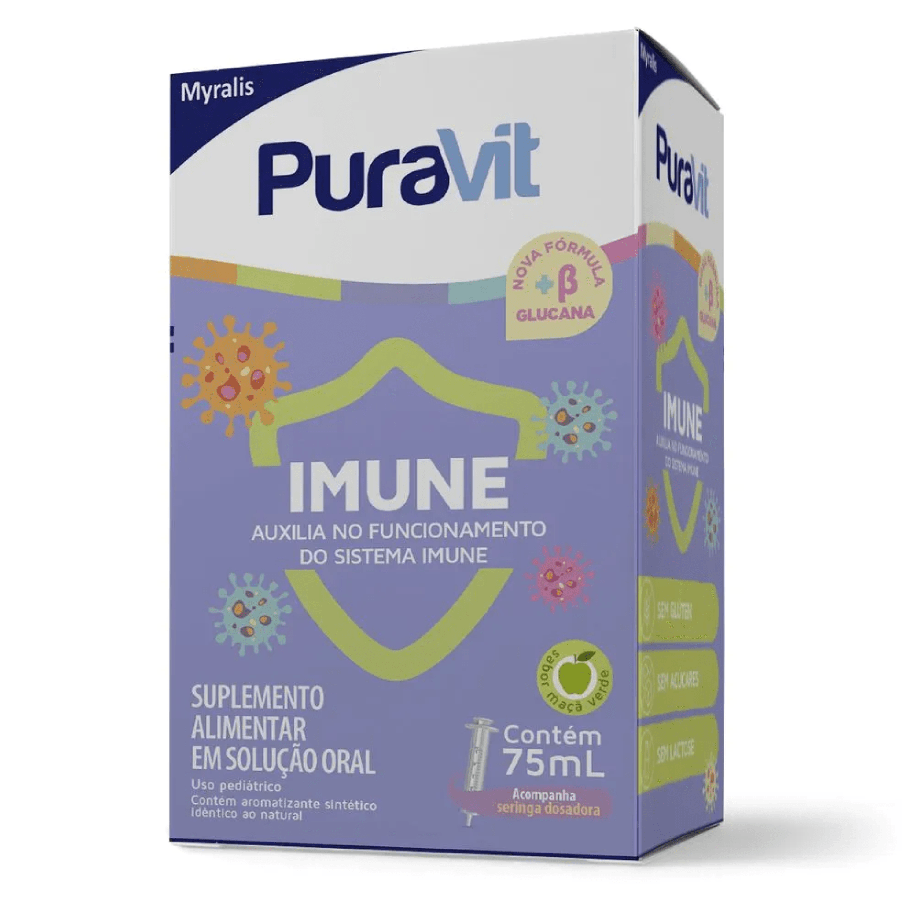 Puravit Imune 75ml Suplemento Oral Morango Fortalecimento Imunológico ...