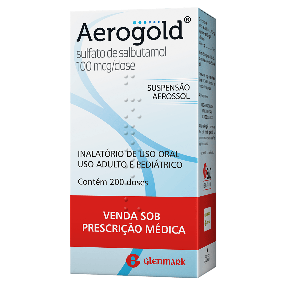 Glenmark Aerogold Spray Inalatório 100 mcg 200 Doses Broncodilatador ...