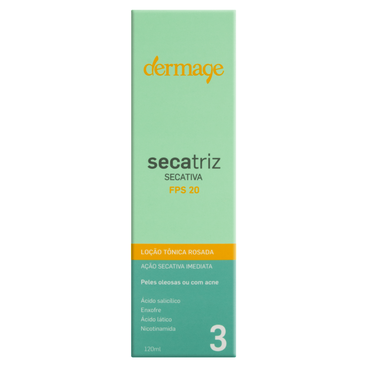 Loção Tônica Rosada FPS 20 Dermage Secatriz Caixa 120ml - Drogarias Tamoio