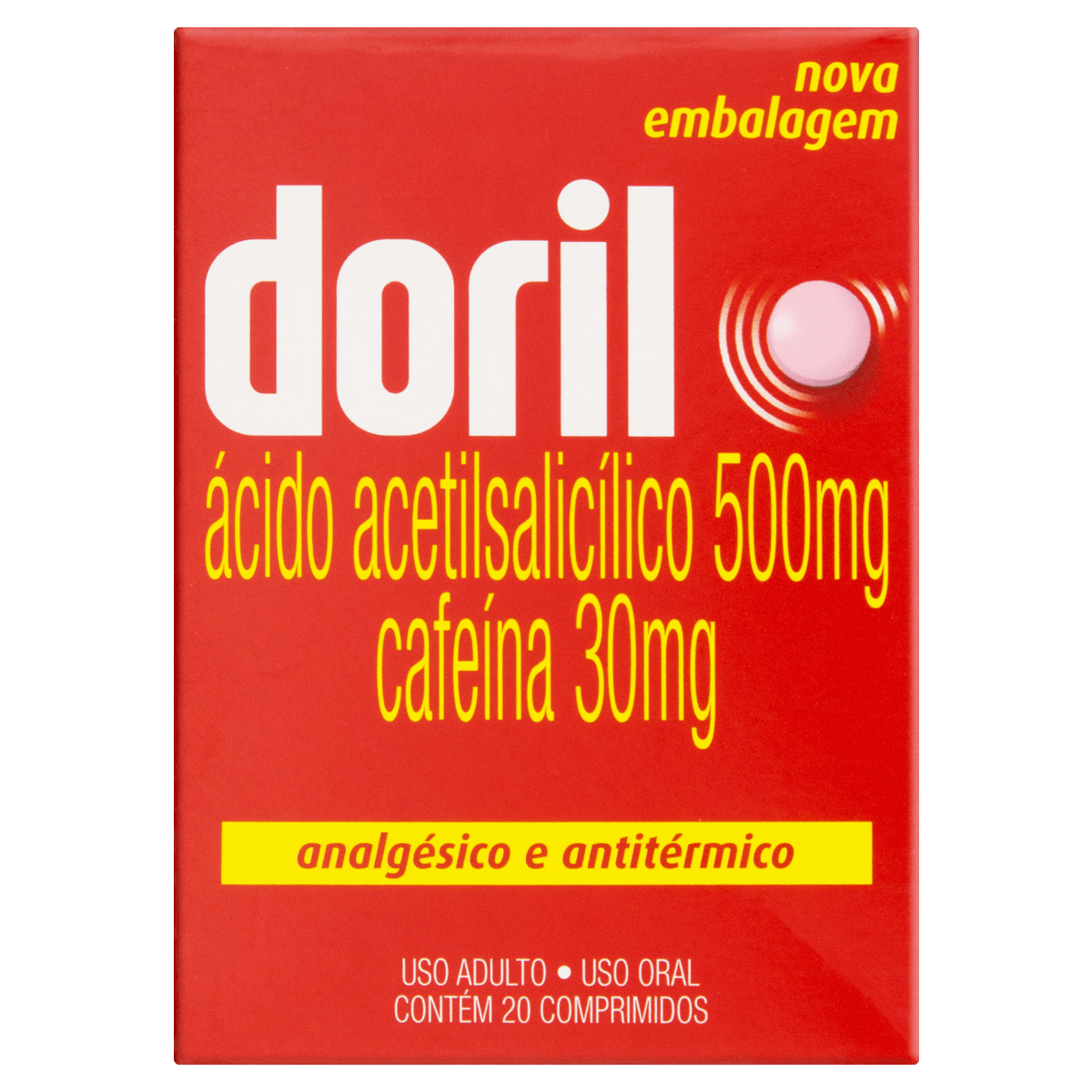 Medicamento Ácido Acetilsalicílico 500mg Cafeína 30mg Genérico Doril ...