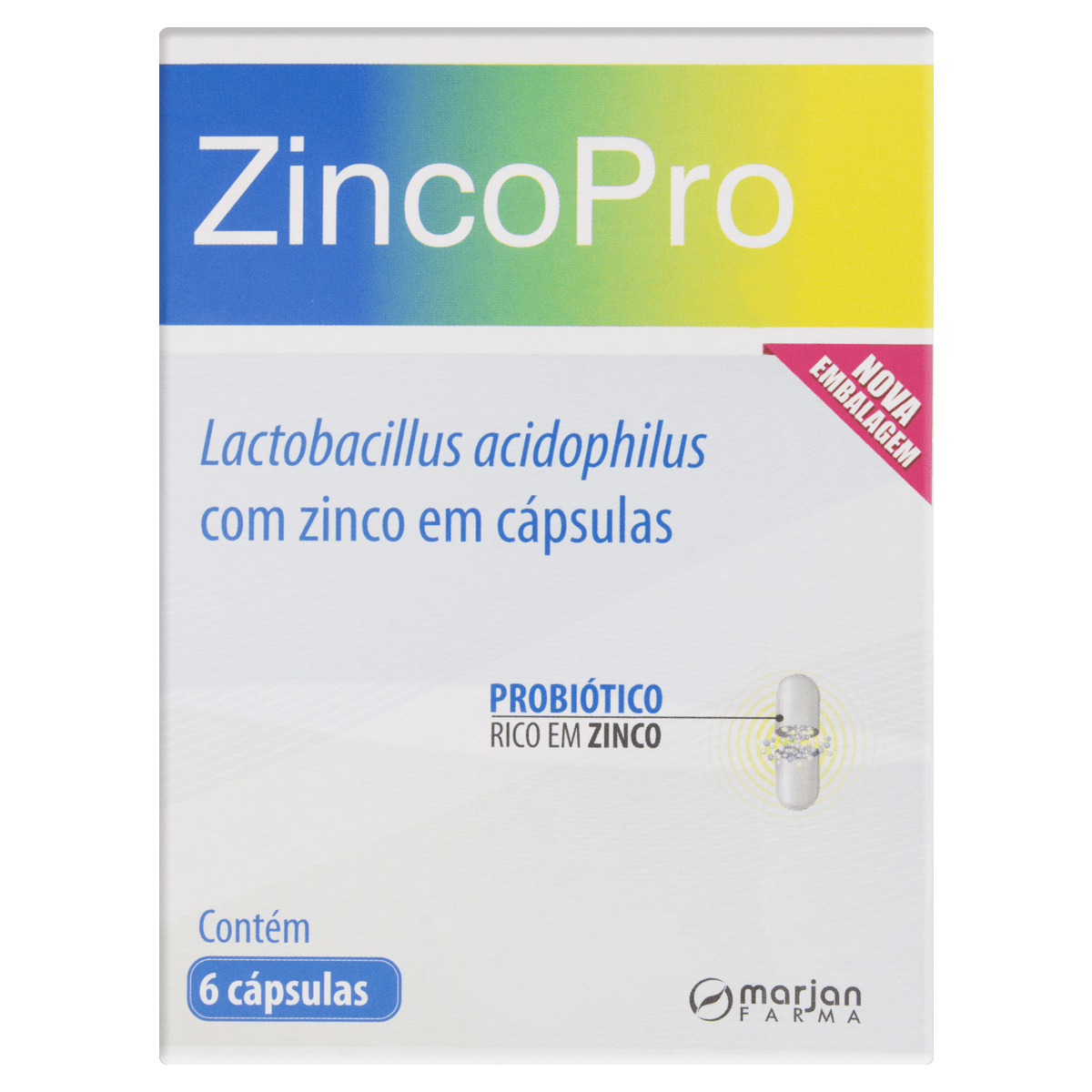Zincopro Marjan Farma Caixa 6 Cápsulas - Drogaria Rosário