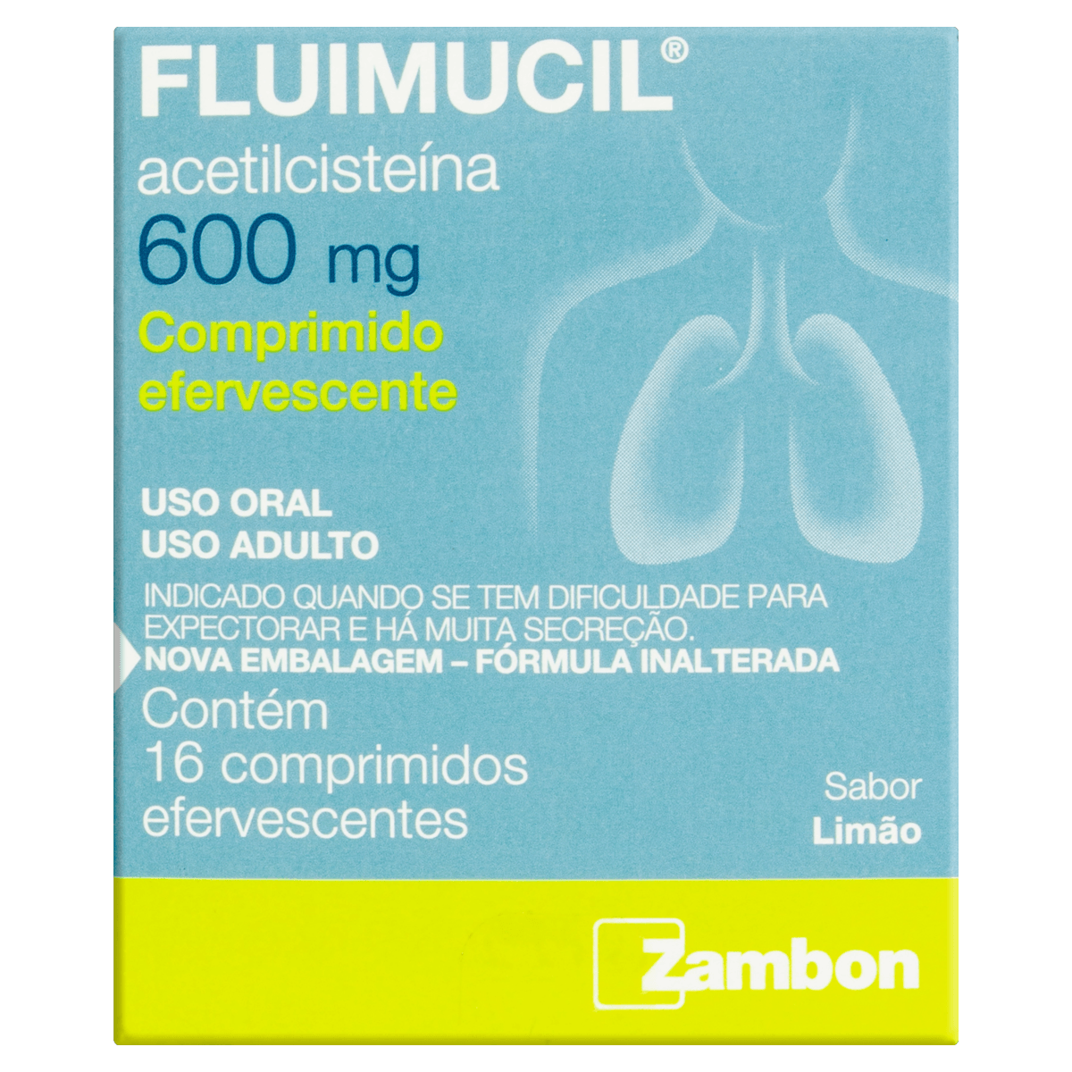 Fluimucil 600mg Zambon – Comprimidos Efervescentes Mucolíticos - FARMALIFE