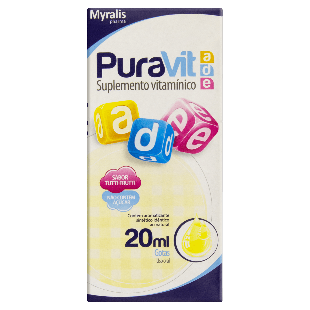 Puravit ADE Myralis 20ml – Suplemento Vitaminas A, D e E Oral ...