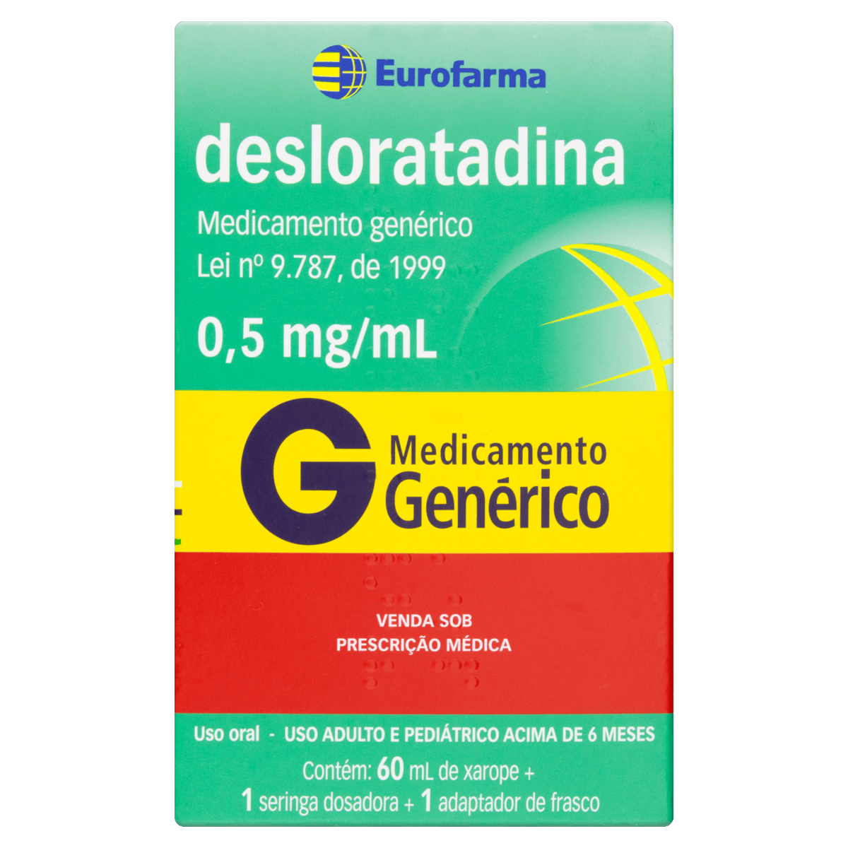 Desloratadina 0,5mg Genérico Eurofarma Xarope - 60ml - Drogaria Rosário