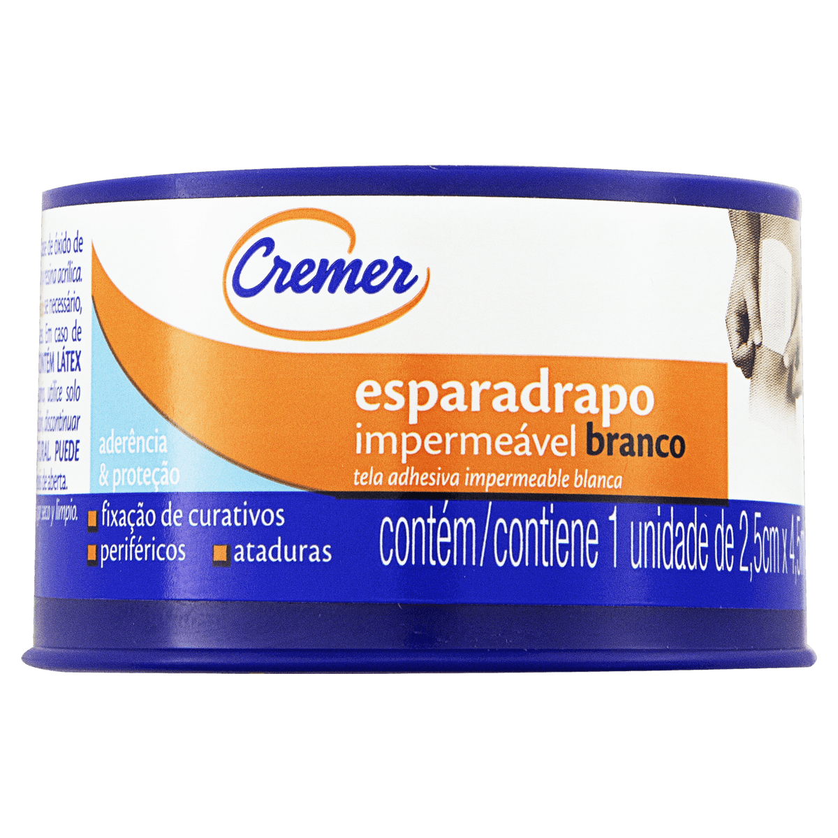 Esparadrapo Cremer Imperm Branco 2,5Cmx4,5Mt - Cremer - Drogaria Rosário