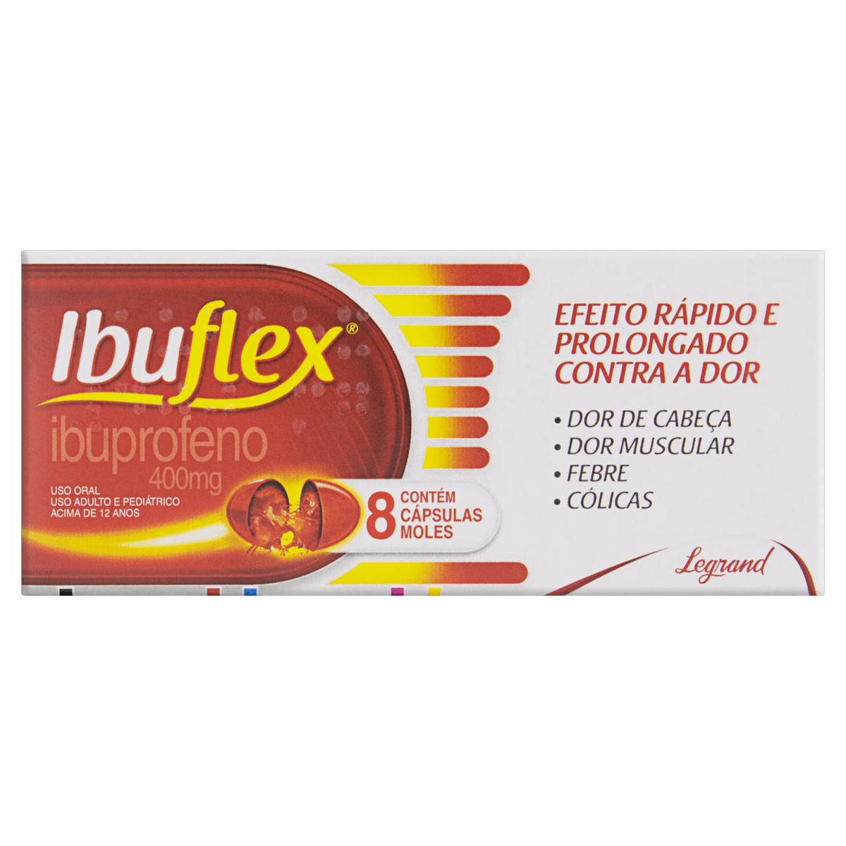 Medicamento Ibuprofeno 400mg Genérico Legrand 8 Cápsulas - FARMALIFE