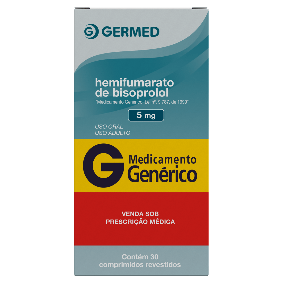 Hemifumarato de Bisoprolol 5mg Merck 30 Comprimidos Cardiológico ...
