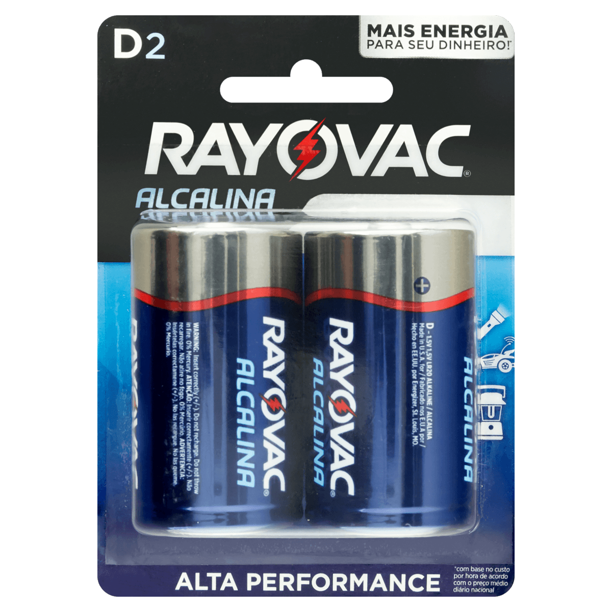 Pilha Rayovac Alcalina Grande 2Un - Drogarias Tamoio