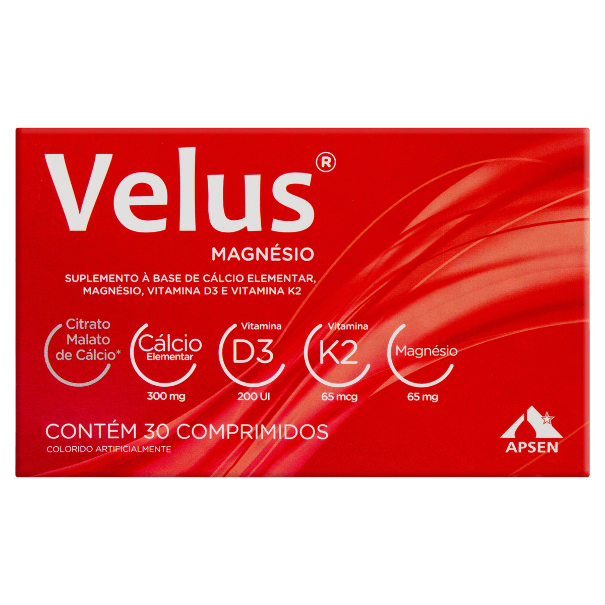 Velus Mag 30 Comprimidos Apsen – Cálcio, Magnésio, Vitamina D3 e K2 ...