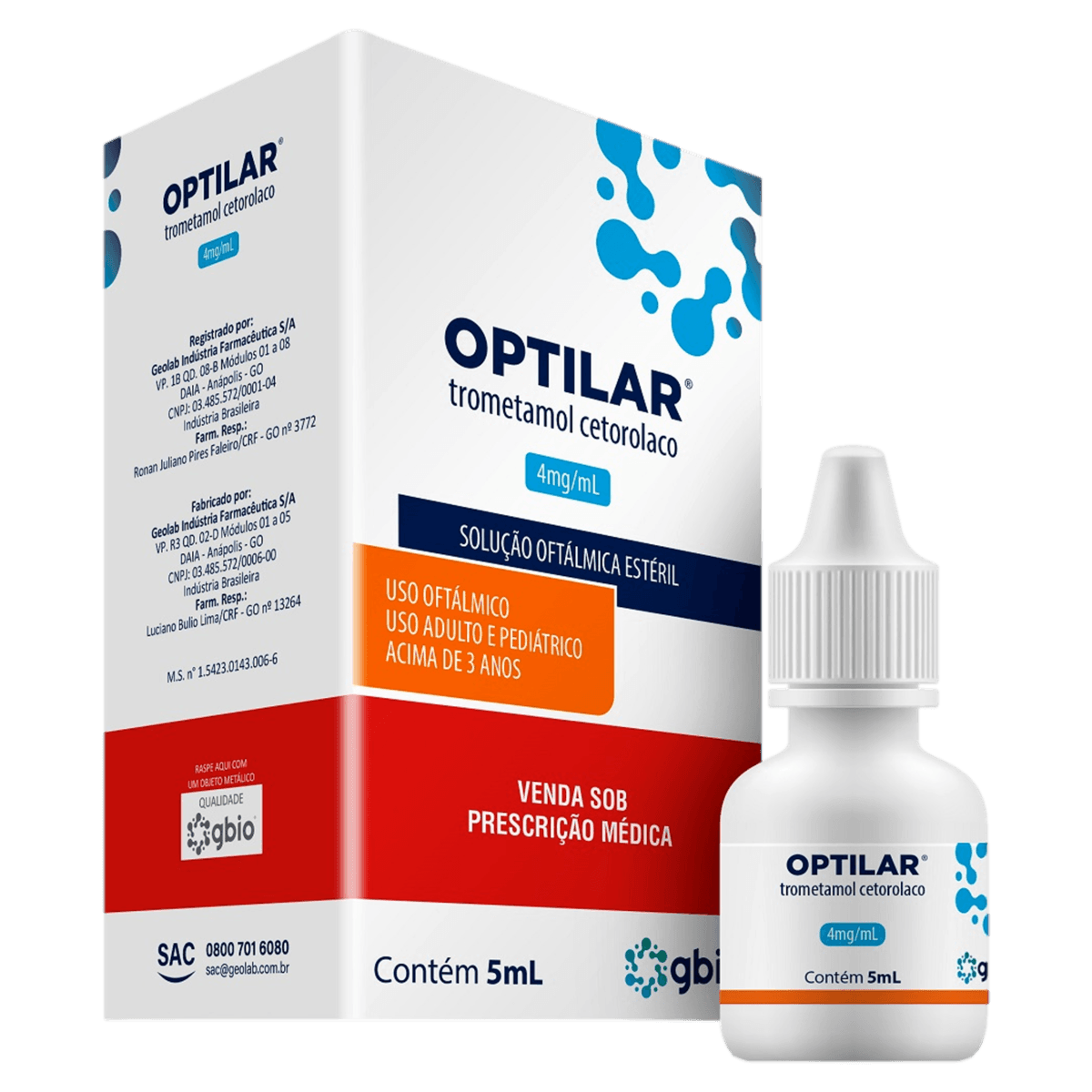 Optilar 4mg/ml Solução Oftálmica 5ml – Anti-inflamatório Oftálmico ...