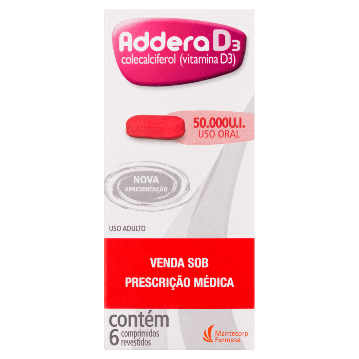 Addera D3 50000Ui 06 Comprimidos - Drogaria Rosário