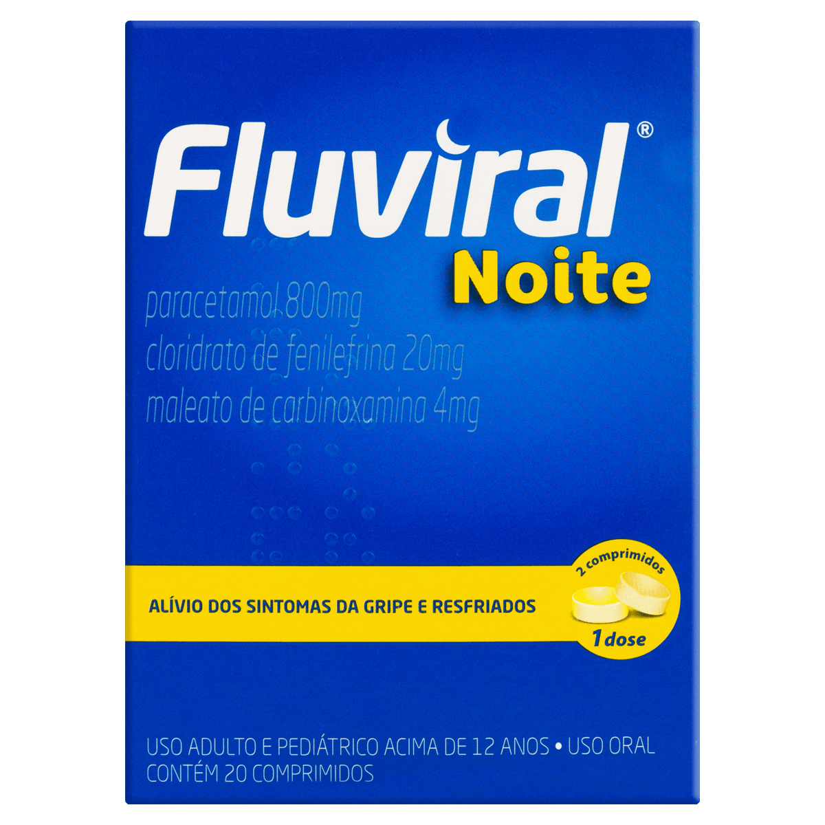 Fluviral Noite 20 Comprimidos – Alívio Rápido de Gripe e Resfriado ...