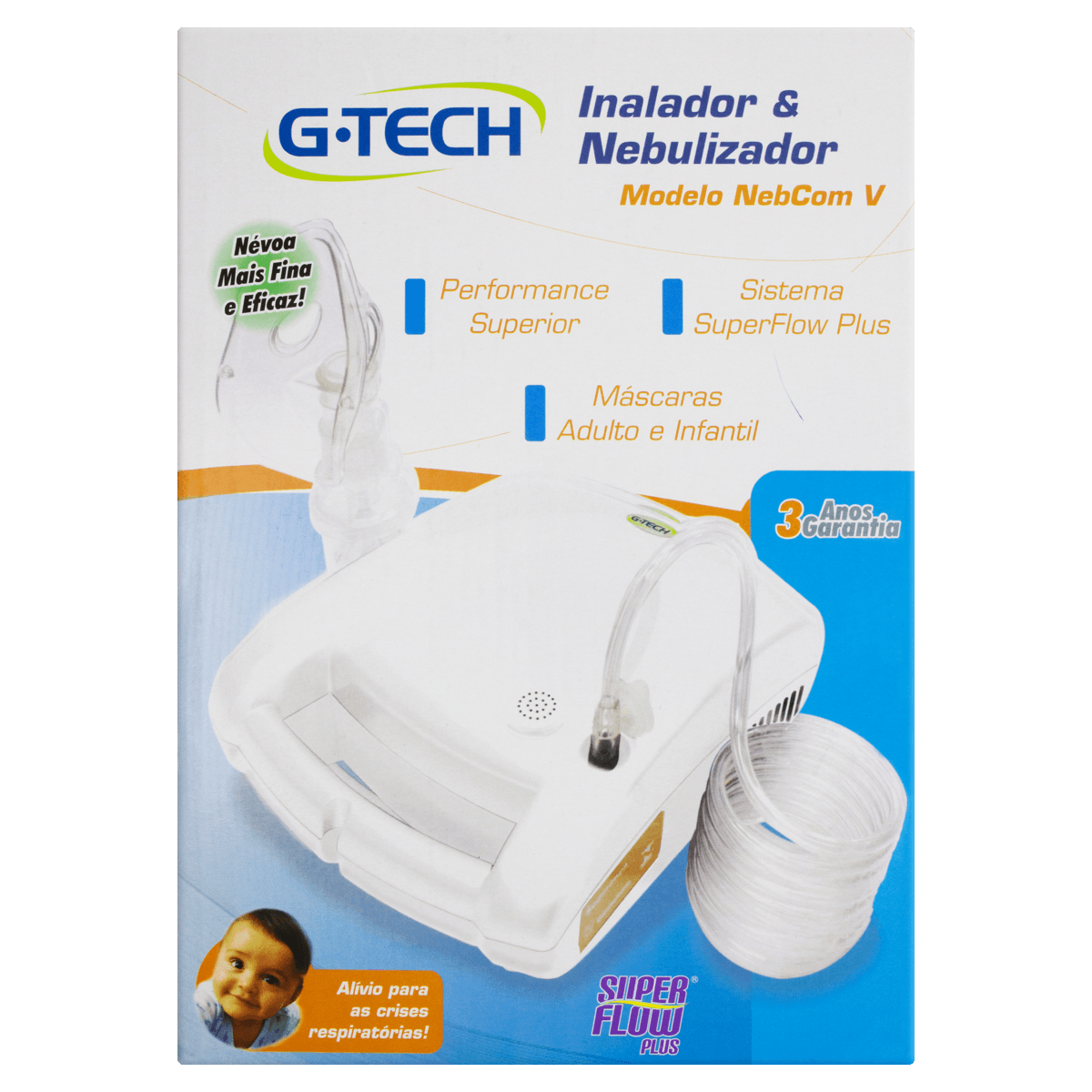 Inalador e Nebulizador G-Tech Nebcom V - Drogasmil
