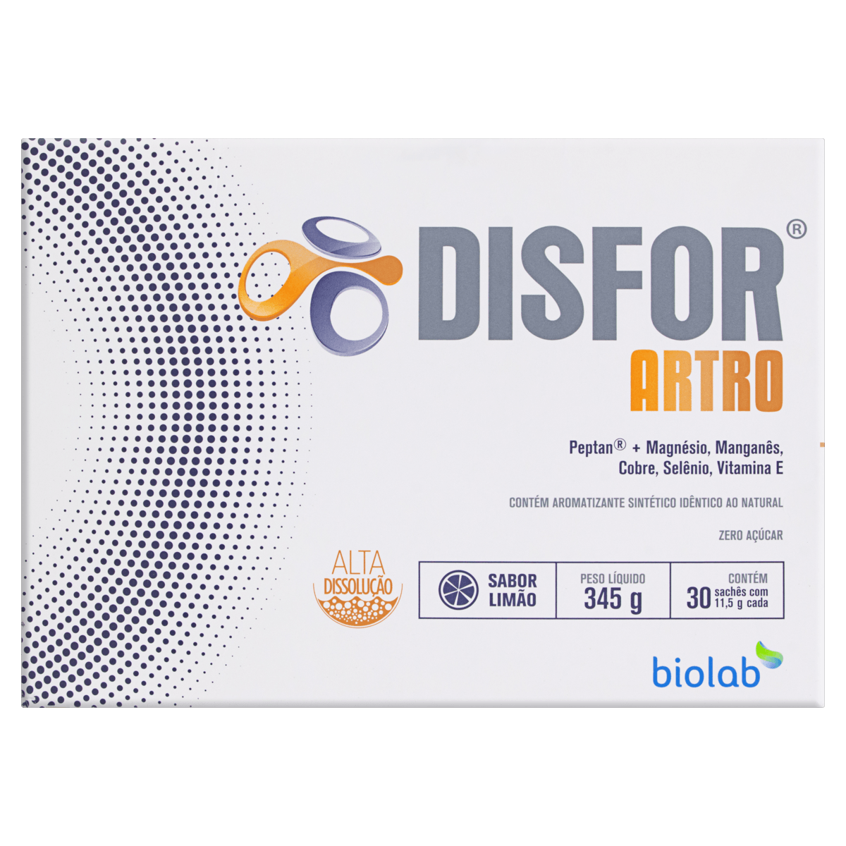 Disfor Artro Biolab 30 Sachês Pó Limão Suplemento Articular - FARMALIFE