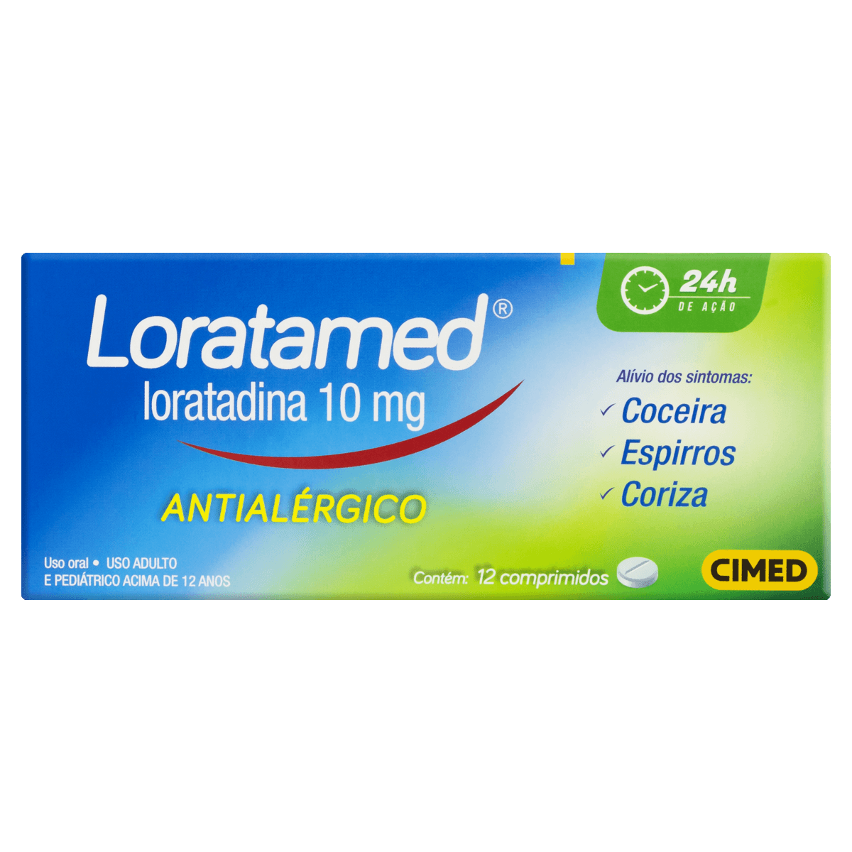 Loratamed 10mg Cimed 12 Comprimidos Antialérgico para Rinite - Drogaria ...