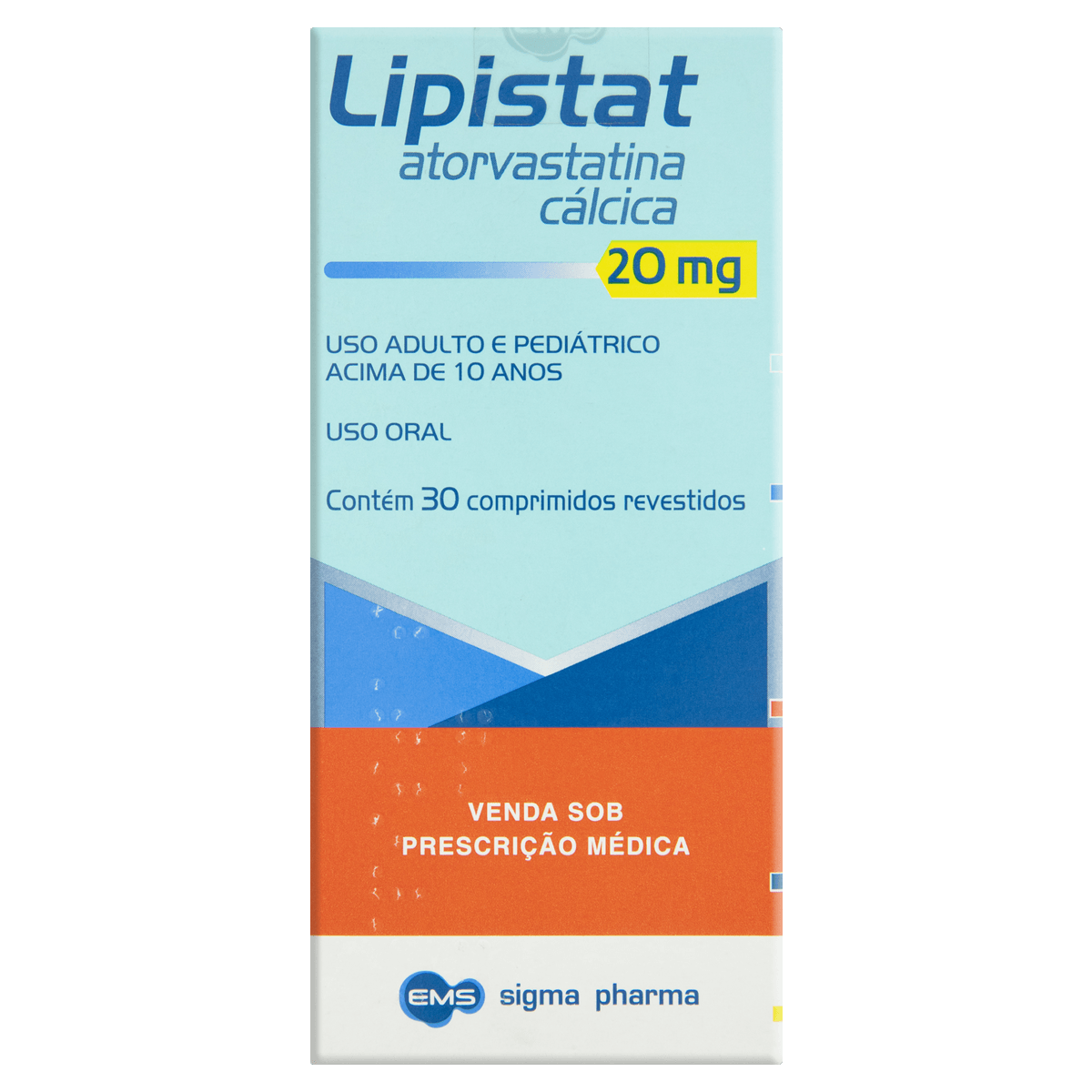 Lipistat 20mg EMS | Atorvastatina Hipolipemiante 30 Comprimidos - FARMALIFE