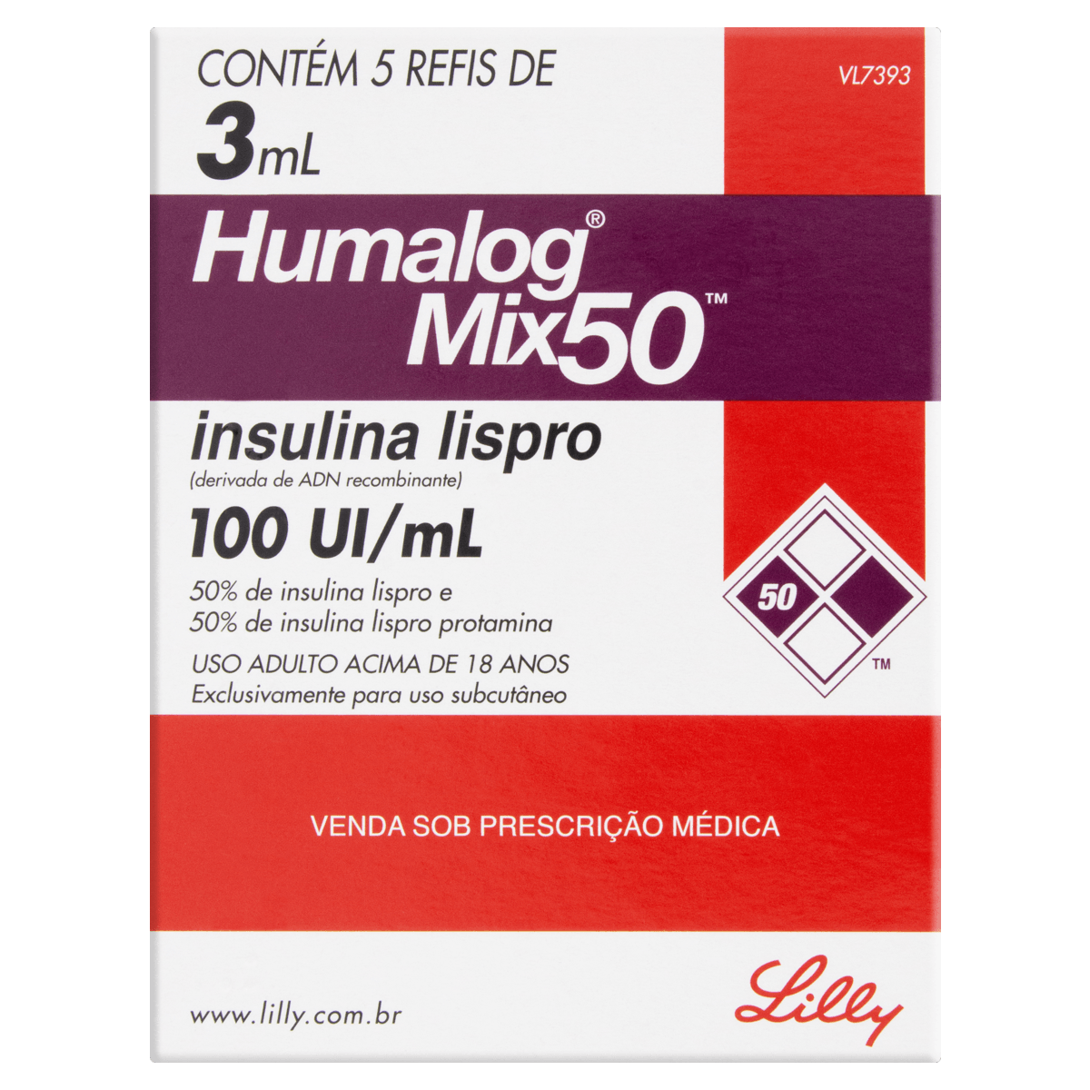 Humalog Mix 50 Insulina Lispro 100 UI/mL 5 Refis Suspensão Injetável ...