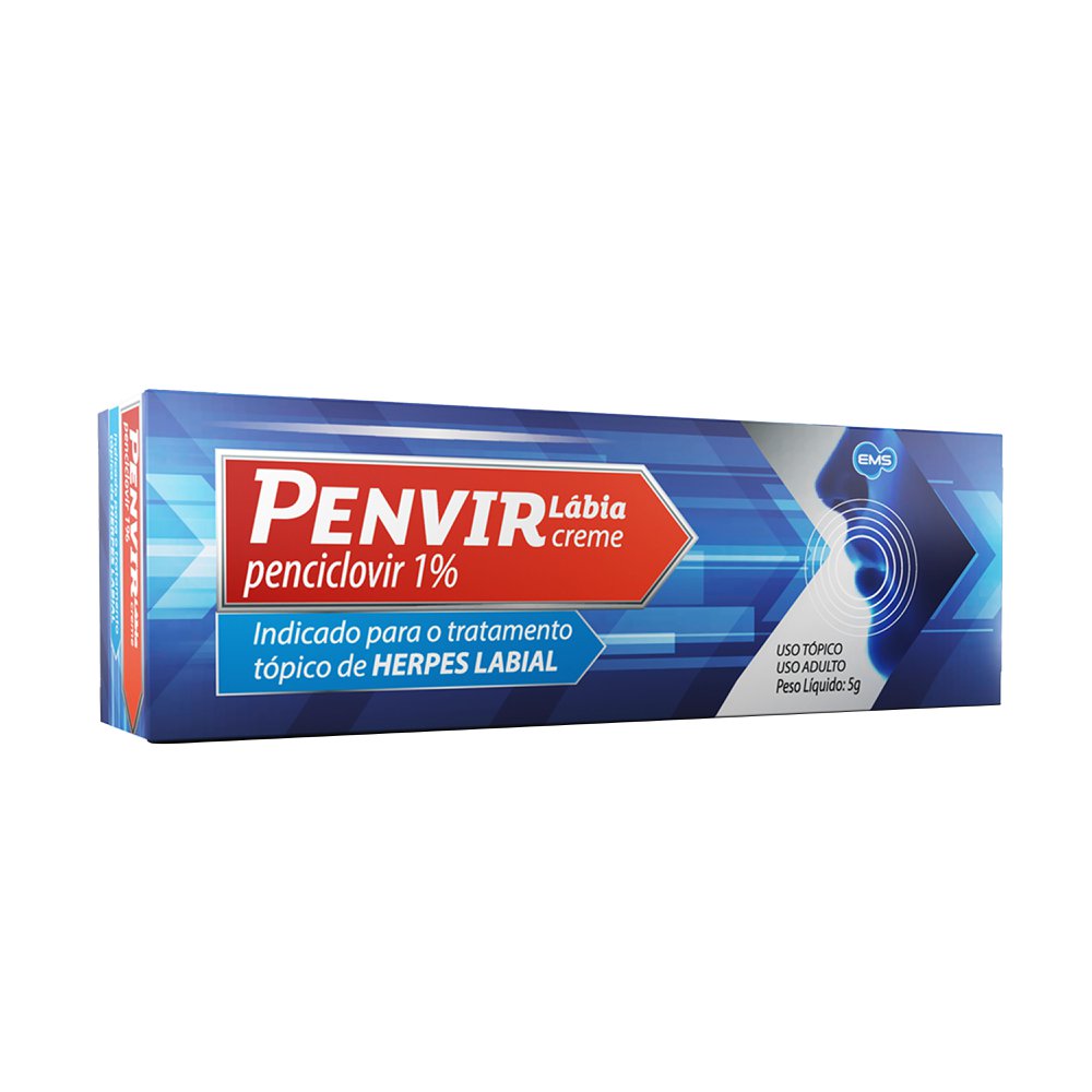 Penvir Lábia Creme Antiviral 5g Penciclovir 10mg/g Herpes Labial ...