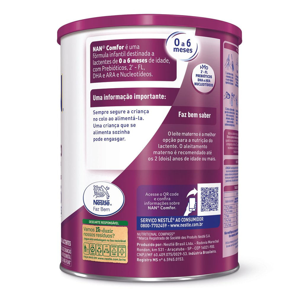Nestlé NAN Comfor 1 HMO 800g – Fórmula infantil 0-6 meses - Drogarias ...