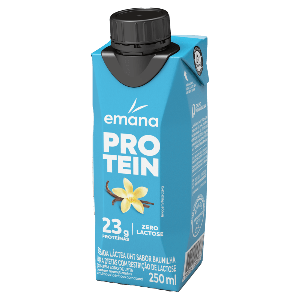 Bebida Láctea Emana Protein Zero Lactose Baunilha - 250ml - FARMALIFE