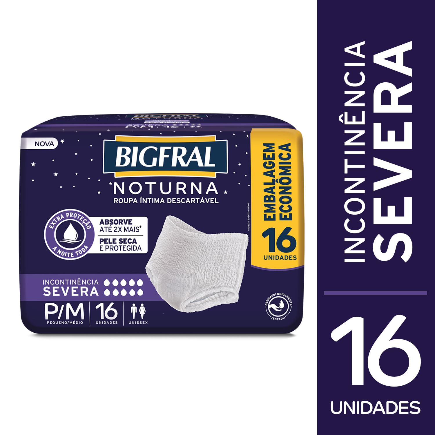Bigfral Noturna Roupa Íntima Descartável Unissex P/M 16 Unidades ...