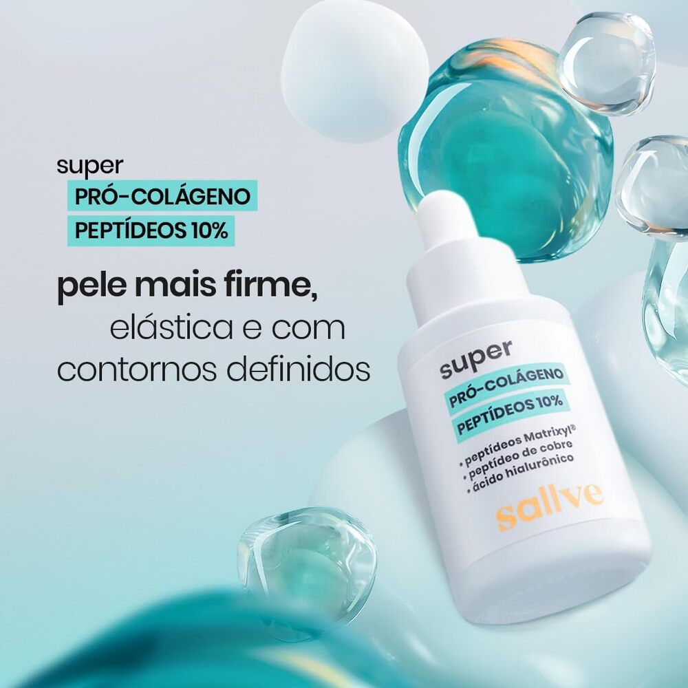 Sérum Facial Super Pró-Colágeno Peptídeos 10 Sallve - 30ml - FARMALIFE