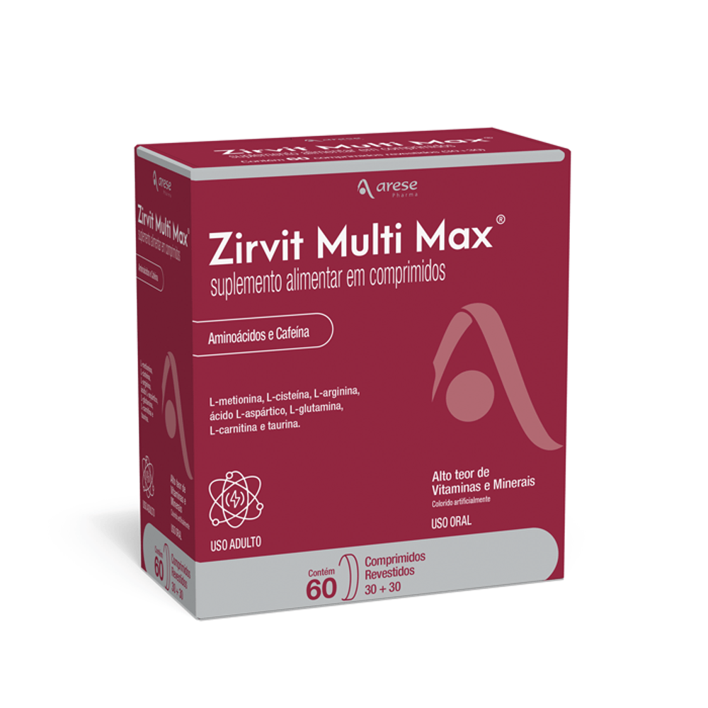 Polivitamínico Zirvit Multi Max 60 comprimidos Zirvit - FARMALIFE
