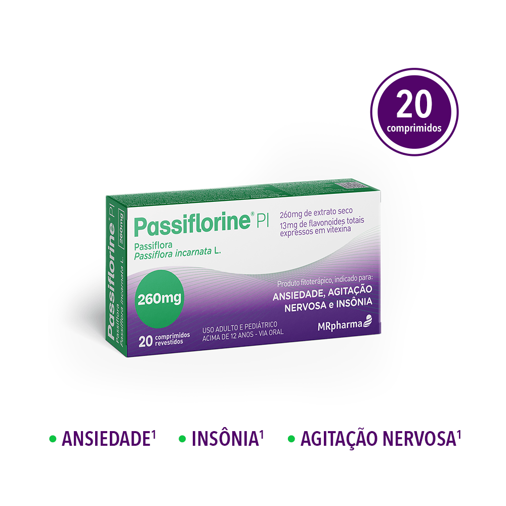 Passiflorine PI 260mg - 20 Comprimidos - Drogarias Tamoio