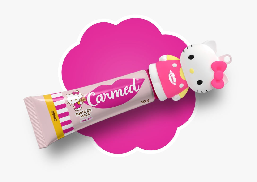 Hidratante Labial Carmed Hello Kitty Torta De Maça - 10g - Drogaria Rosário