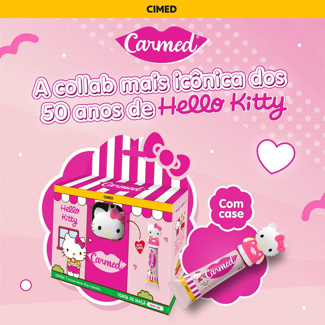 Hidratante Labial Carmed Hello Kitty Torta De Maça - 10g - Drogarias Tamoio