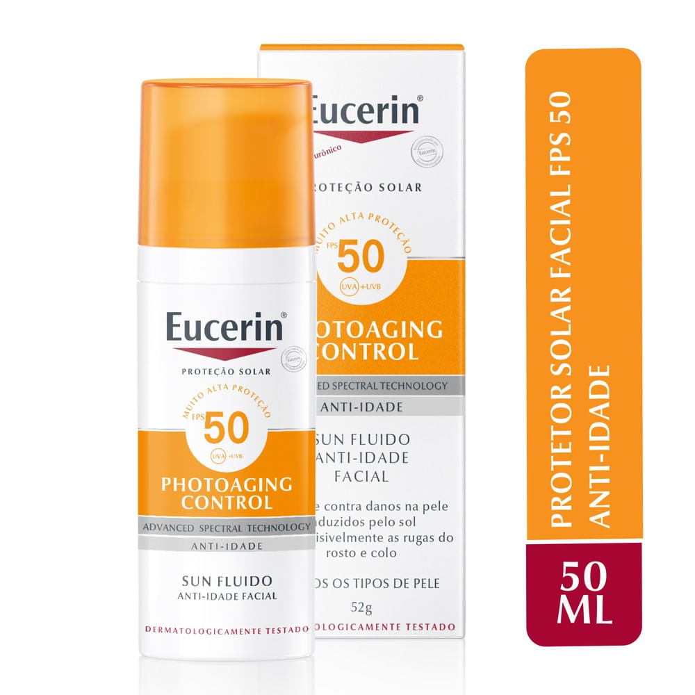 Medicamento Protetor Solar Ácido Hialurônico FPS50 Eucerin 52g ...