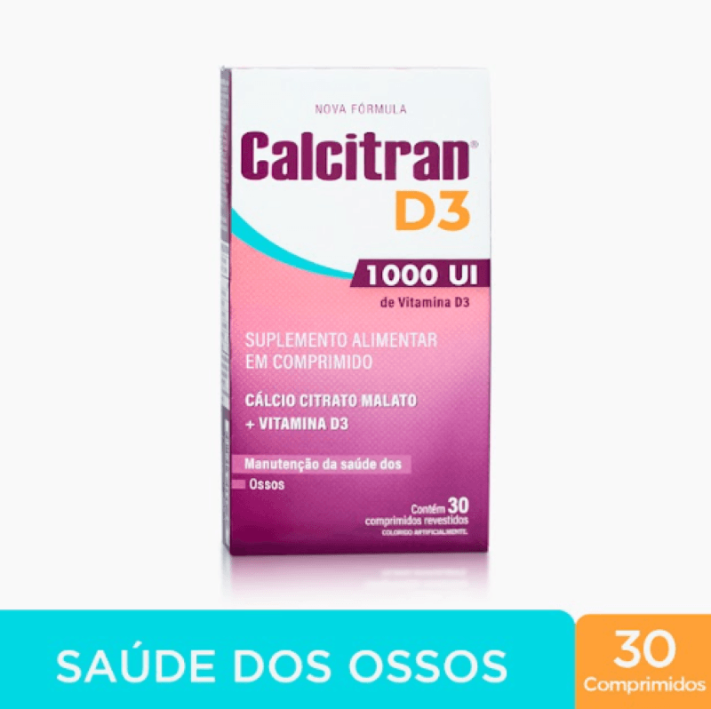 Suplemento Calcitran D3 1000UI FQM 30 Comprimidos - Drogarias Tamoio