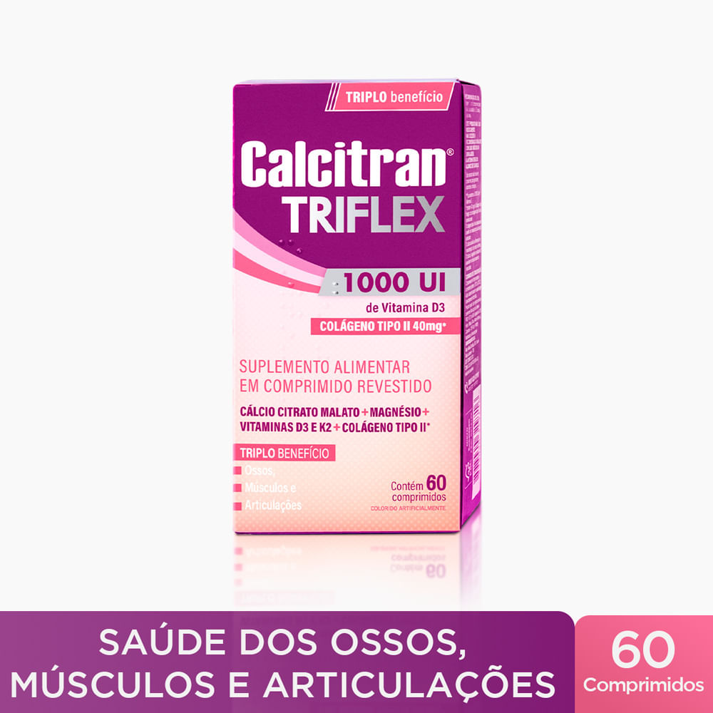 Calcitran Triflex Sanofi – Suplemento Cálcio, Magnésio e Colágeno ...