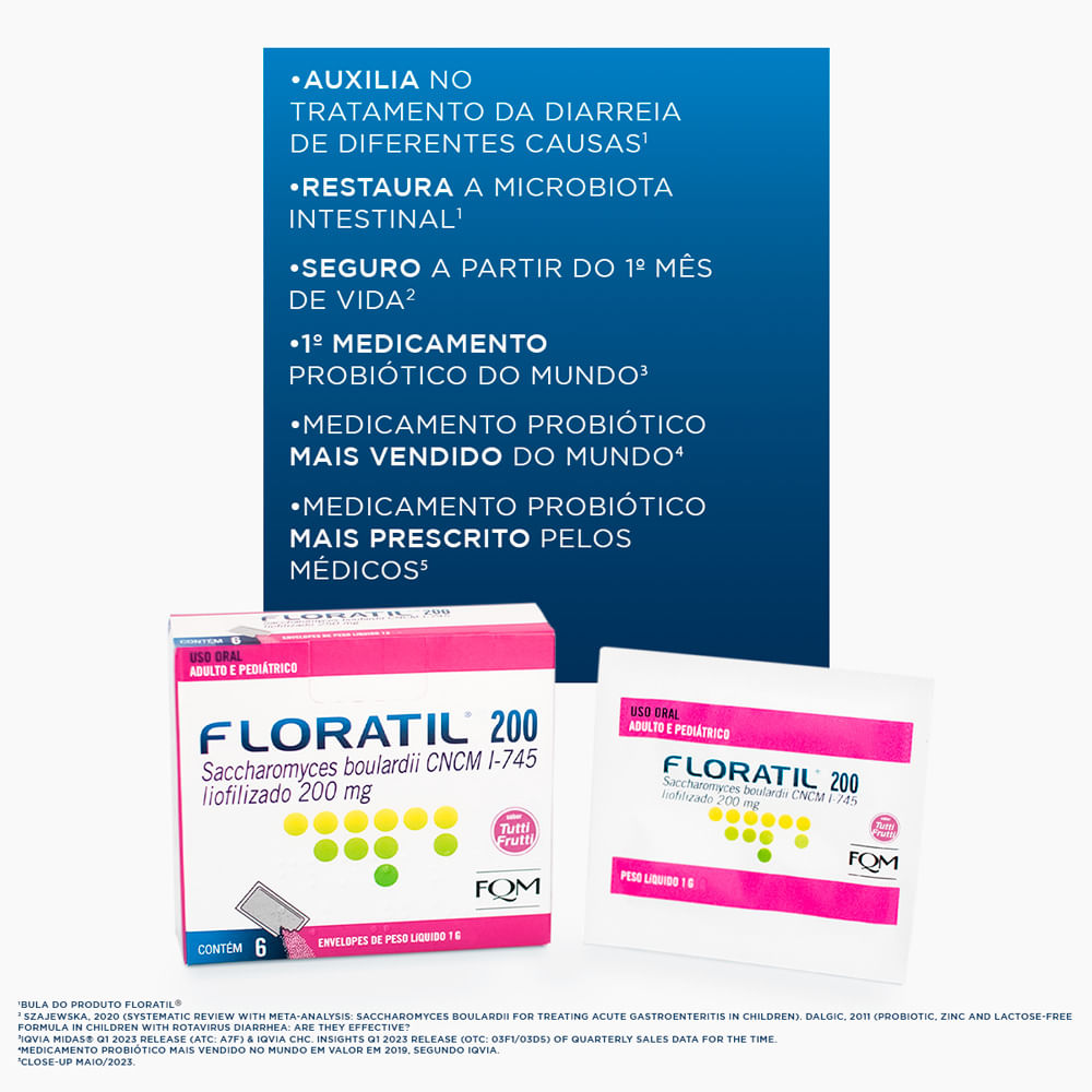 FLORATIL 200MG 6ENV 1G - FARMALIFE