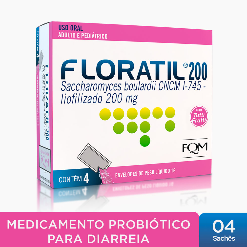 FLORATIL 200MG 4ENV 1G - Drogarias Tamoio